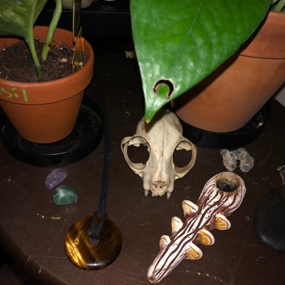 Handmade Art Ceramic Fantasy Magic Mushroom Pipe Unique Clay Smoking ...