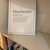 Manchester Definition Print, Definition Wall Print for Mancunians, Manc ...