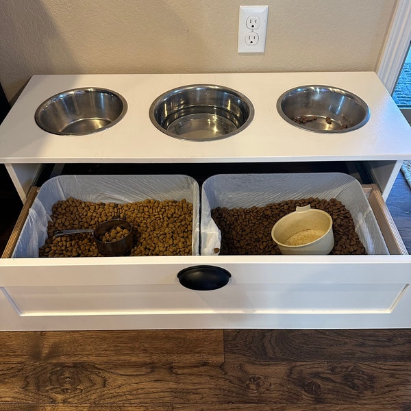 Double Style Dog Food Storage Cabinet, Container, Dry Pet Food Storage ...