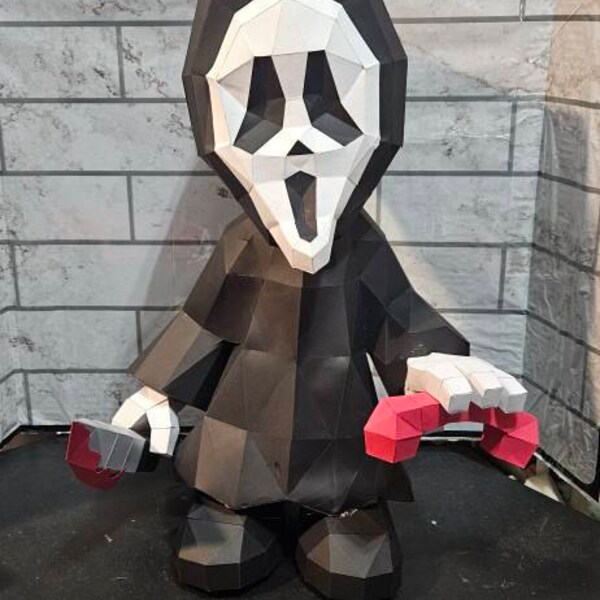 Ghost Face Papercraft, Pdf Template, Paper Sculpture, Low Poly, DIY ...