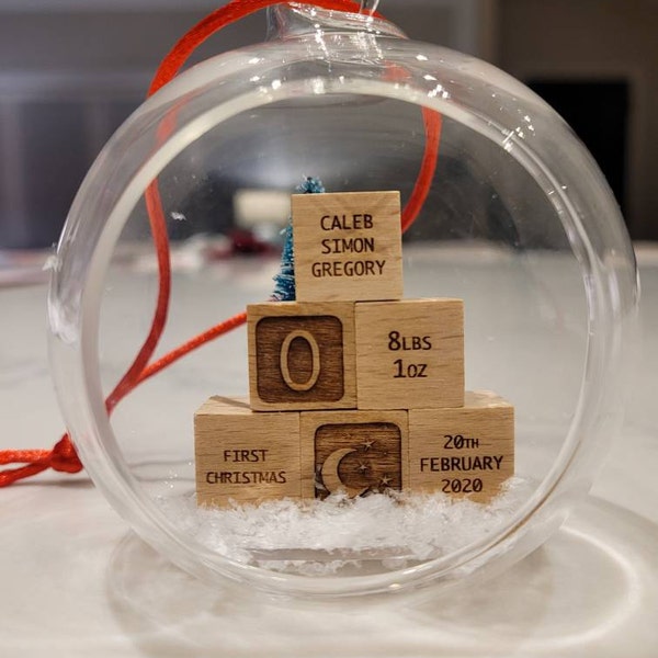 Personalised Baby Building Blocks Christmas Bauble - Etsy UK