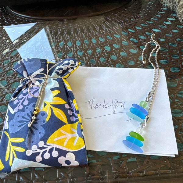 Beach Glass Mobile Driftwood Shell Hanger 3 Strands Ocean Decor Sea ...