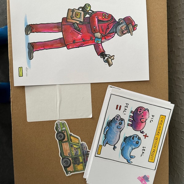 Robot Cartoon Dad Die Cut Mirror / Matte Sticker - Etsy