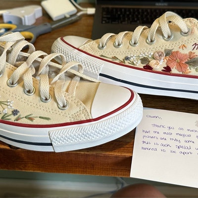 Custom Converse Chuck Taylor All Star LOW Shoes Embroidered by Hand to ...
