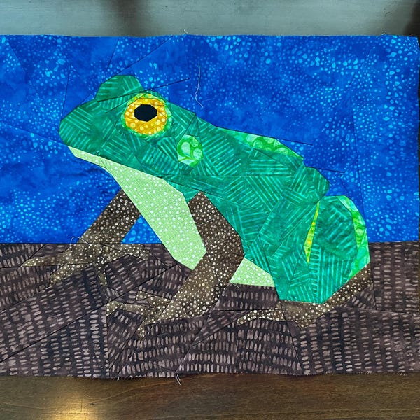 Frog Fpp--woodland and Riverside Animals Series--paper Piecing Quilt ...