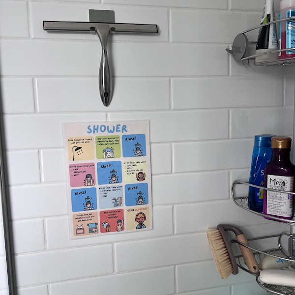 Shower Routine Printable Chart - Neurodivergent, ADHD, Autism, Visual ...