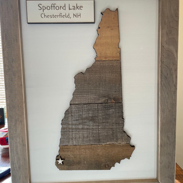 Rustic New Hampshire Map/nh Map/wood New Hampshire Map/reclaimed Wood ...