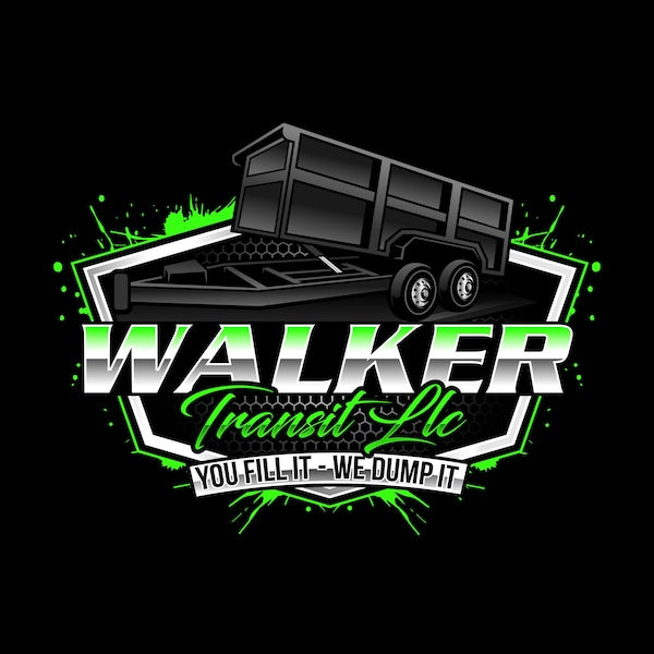 Dump Trailer Logo Design, Dump Trailer Rental Logo, Dumpster Logo, Dump Rental Logo, Bumper Pull ...
