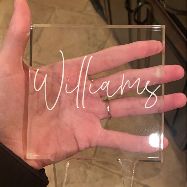 Acrylic Cake Topper With Raised Text | Personalized Wedding Cake Topper ...