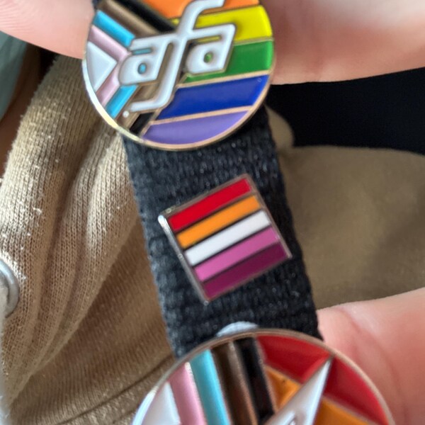 Non-binary Ribbon Pin — Subtle Pride Flag Small Mini Minimalist Enamel ...