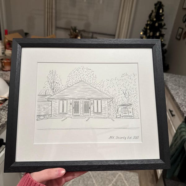 Personalised House Line Illustration Wall Gift Ideas for Couples ...
