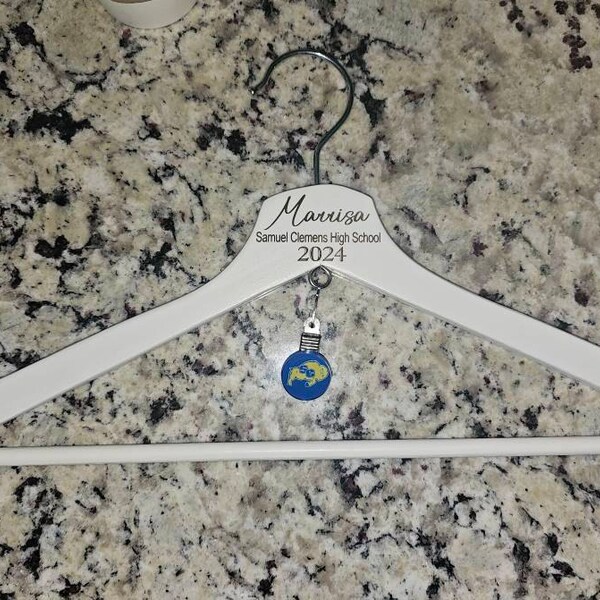 Custom Engraved Wooden Hanger, Graduation, Clothing Hanger, Cap Hanger ...