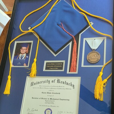 Custom Graduation Diploma Frame Tassel Photo Cap Engraving Display Case ...