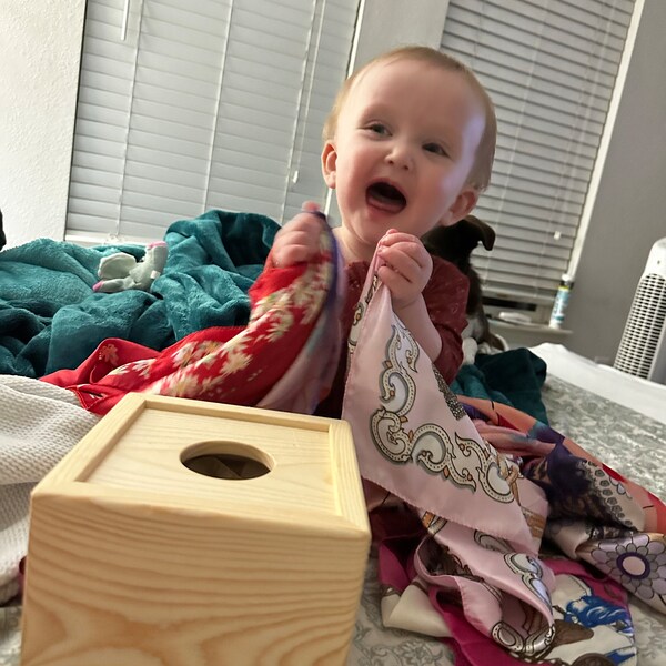 Classic Pine Wood Scarf Pull Box for Babies - Etsy