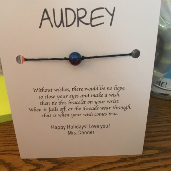 Personalized Back to School Year Class Wish Bracelets - Bulk Discount ...