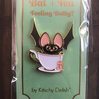Bat Tea Soft Enamel Pin - Etsy