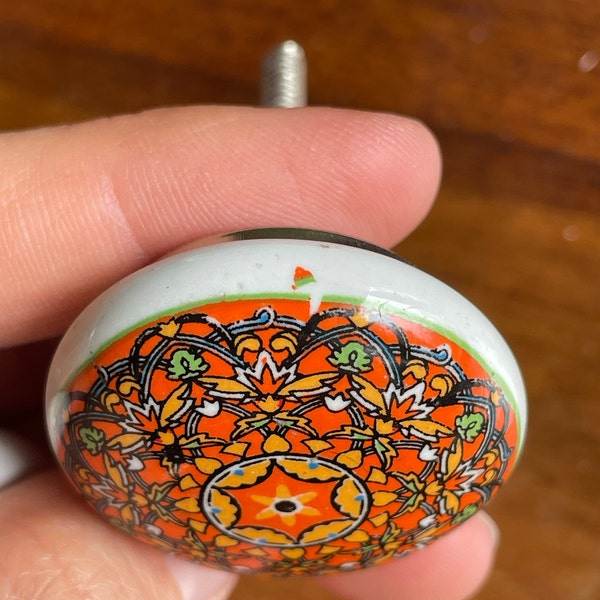 GREEN WHITE Ceramic Knobs, Hand Painted Knobs, Vintage Knobs, Wardrobe Drawer, Cabinet Pulls ...