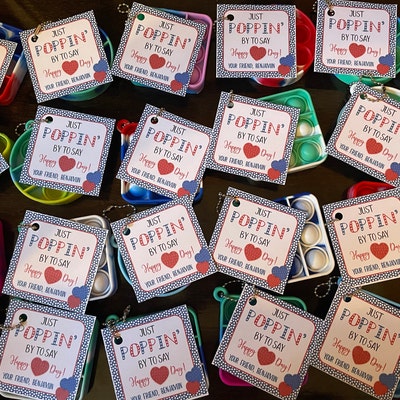 Editable Valentine's Pop Fidget Gift Tags Valentines Day Bubble Pop Toy ...