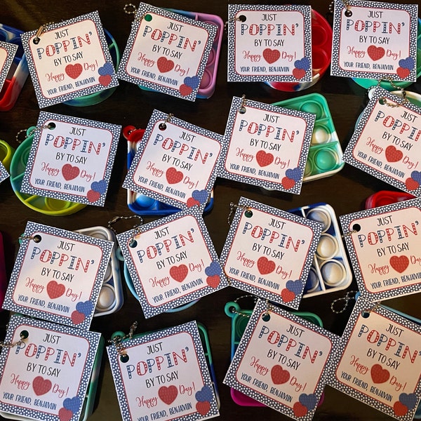 Editable Valentine's Pop Fidget Gift Tags Valentines Day Bubble Pop Toy ...