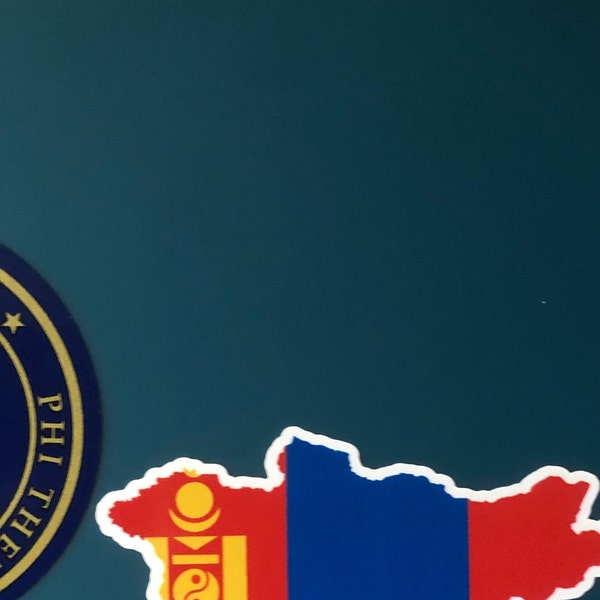 Mongolia Map Flag Silhouette Sticker for Laptop Book Fridge Guitar ...