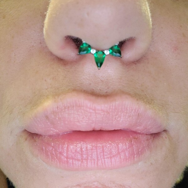 16G D Shape Hoop • Titanium Clicker Hoop • Half Circle Septum Ring ...