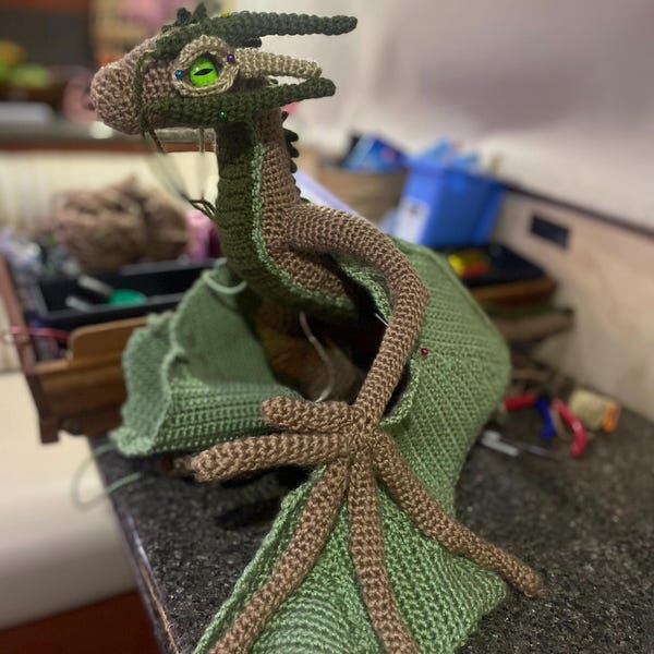 Large Wyvern Crochet Pattern by Crafty Intentions Downloadable DIGITAL ...