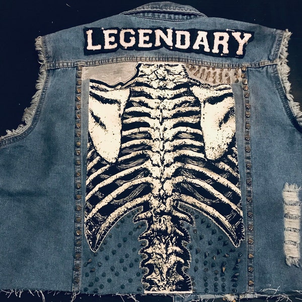 Ribcage Back Patch, Ribcage, Skeleton Patch, Bones Patch, Cloth Patch ...