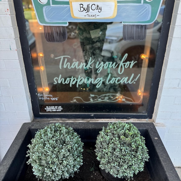 Thank You for Shopping Local Storefront Glass Vinyl Decal | Window ...