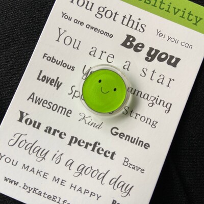 Pea of Positivity Magnet, Tiny Recycled Acrylic, Mini Cute Happy Pea ...
