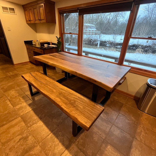 Walnut Dine Table, Rustic Dining Table, Custom Solid Wood Table, Wood ...