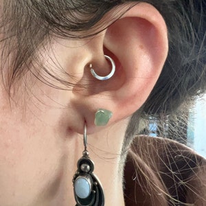 Sterling Silver Daith Ring Hammered, 8mm Silver Daith Ring, 10mm ...