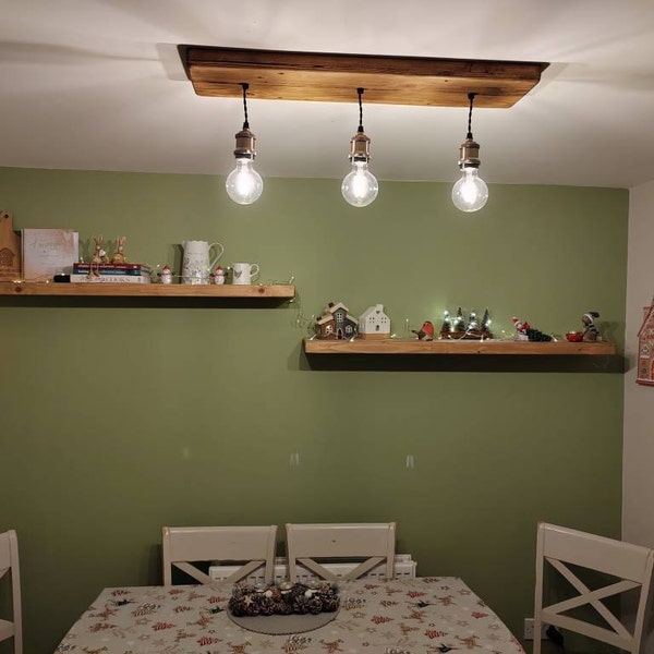 Rustic 3/5 Pendant Wooden Plank Light - Etsy UK