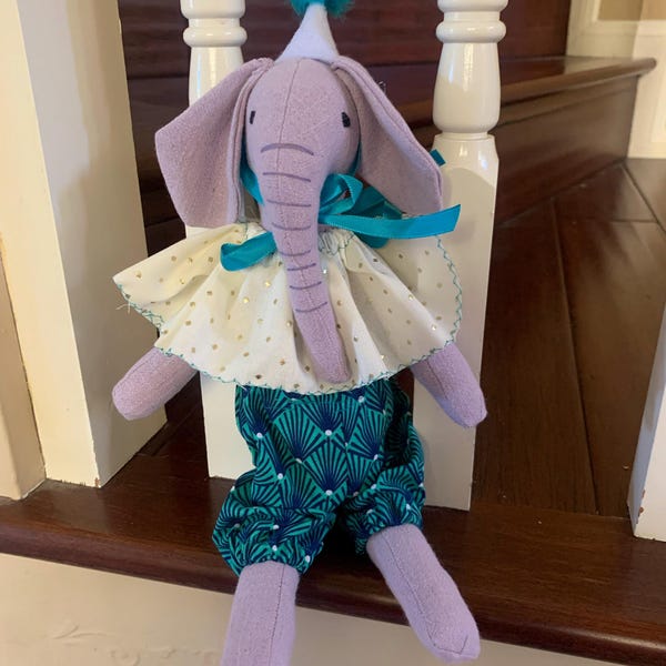 Stuffed Elephant Sewing Pattern and Tutorial, Fabric Elephant Pattern ...