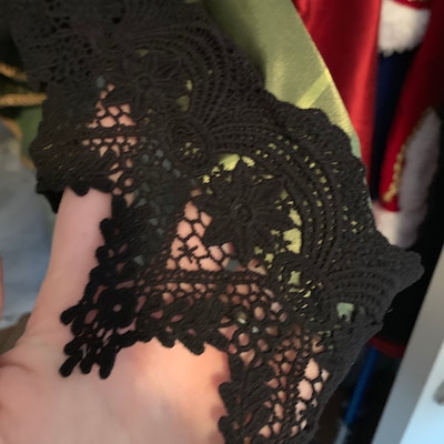 Black Lace Trim Cotton Lace Black Cotton Scalloped Trim - Etsy