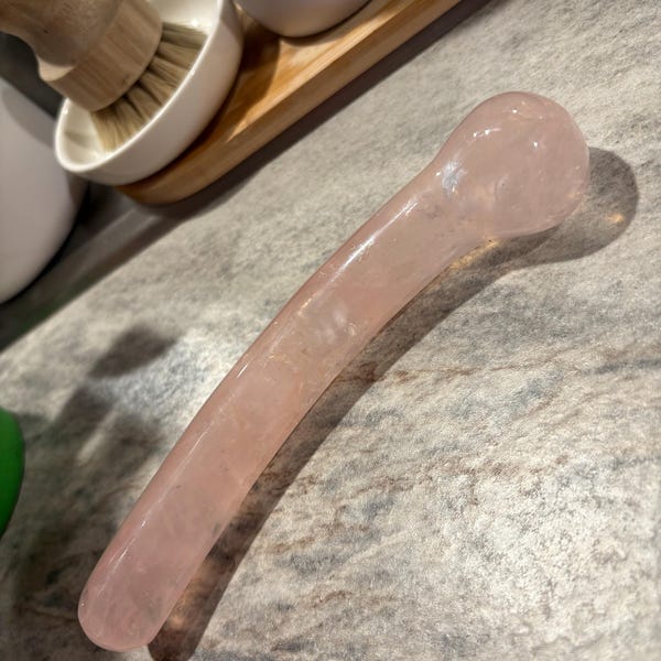 Crystal Massage Wand-curved Rose Quartz and Obsidian Massage Wands ...