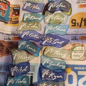 Tropical Palm Leaf Name Tags Handwritten Monstera Names With Hole Punch ...