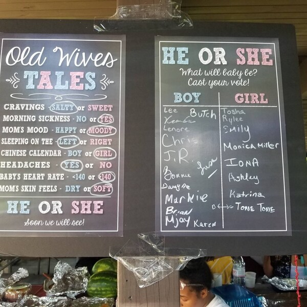 INSTANT DOWNLOAD- Chalkboard Style Gender Reveal Poster; Cast Your Vote ...