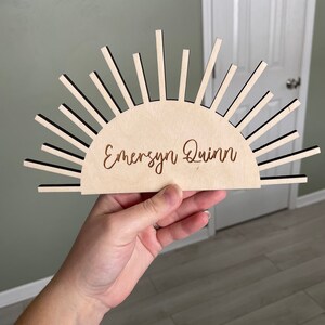 Boho Sun Nursery Name Sign Kids Name Sign Baby Name Sign | Etsy