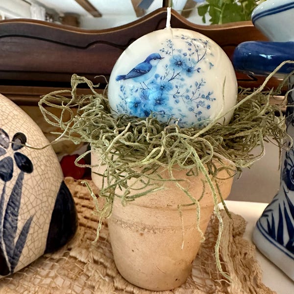 1 Pc Vintage Candle in a Gift Box With a Ribbon | Toile Candles ...