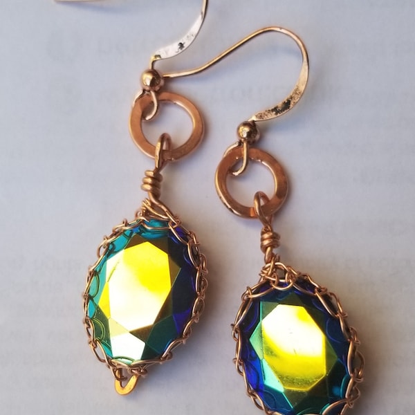 18x13mm Vintage Jet Black Titania Mirrored Oval Glass Gems Jewels ...