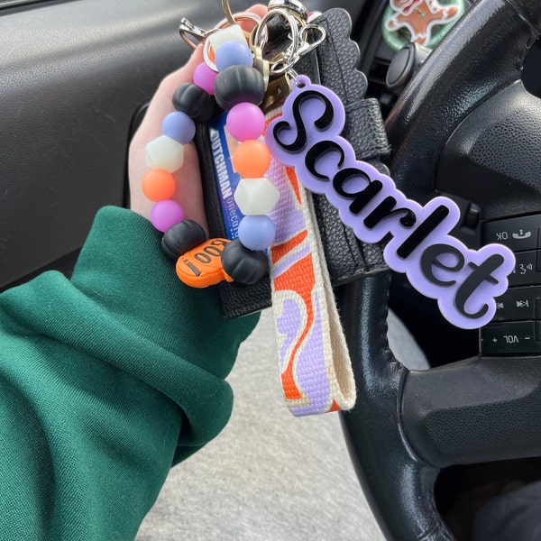 Swirl Spiral Custom Keychain Wristlet / Key Fob Keychain Lanyard Strap ...