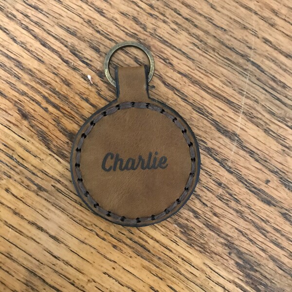 Personalized Leather Keychain: Custom Engraved Monogram Key Fob - Etsy