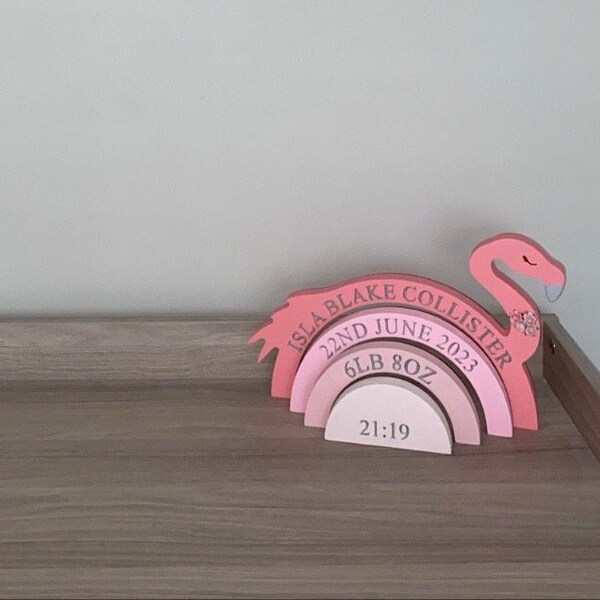 Engraved Stacking Flamingo - Etsy