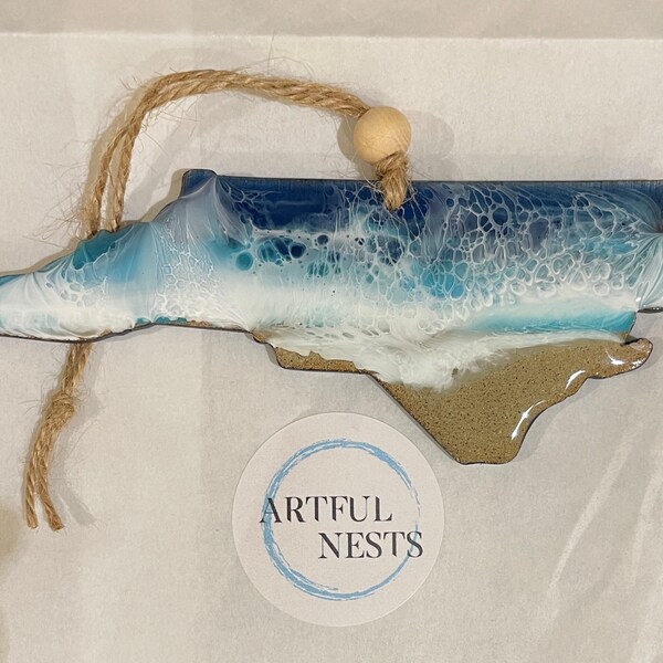 Resin Keychain - Epoxy Resin Ocean Waves Key Holder - Resin Wave Art ...