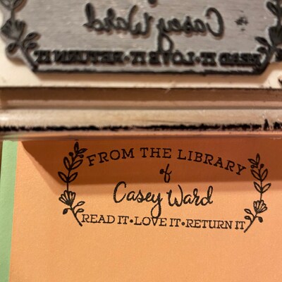 LIBRARY STAMP, Library of Stamp, Custom Library Stamp, Book Stamp, This ...