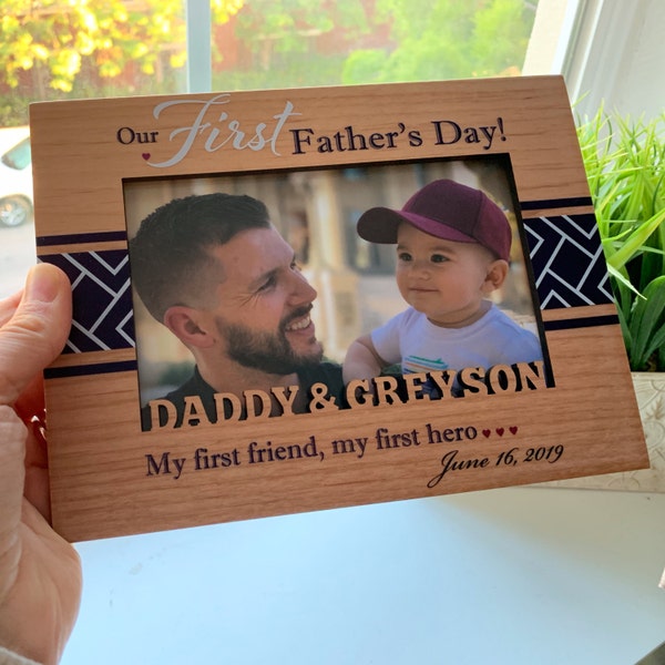 Father's Day Picture Frame, Happy Father's Day Frame, First Father's ...