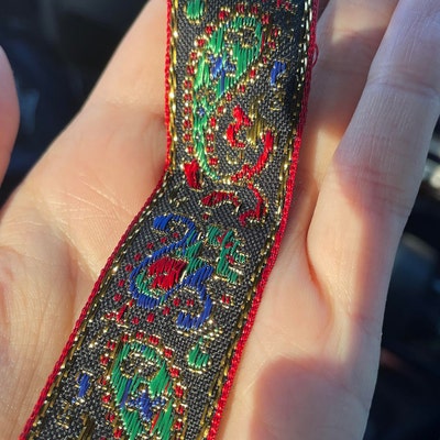 Black Purple Gold Elizabethan Jacobean Woven Jaquard Ribbon Great for ...