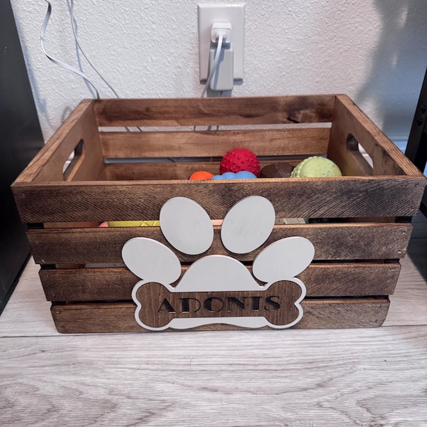 Large Personalized Dog Toy Basket Gift for Dog Lover Personalized Dog ...
