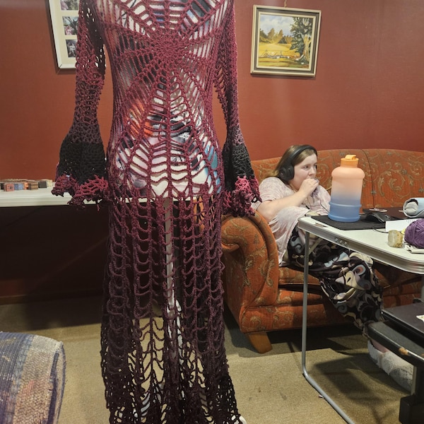 Arachne's Curse Coat—spiderweb Mandala Coat Crochet Pattern-halloween ...