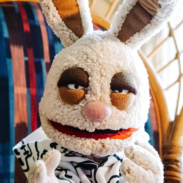 Handmade Ventriloquist Dummy Furry Rabbit Monster Professional Hand ...